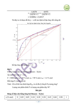 Bài tập Truyền Khối Bách Khoa HCM (sưu tầm) | PDF