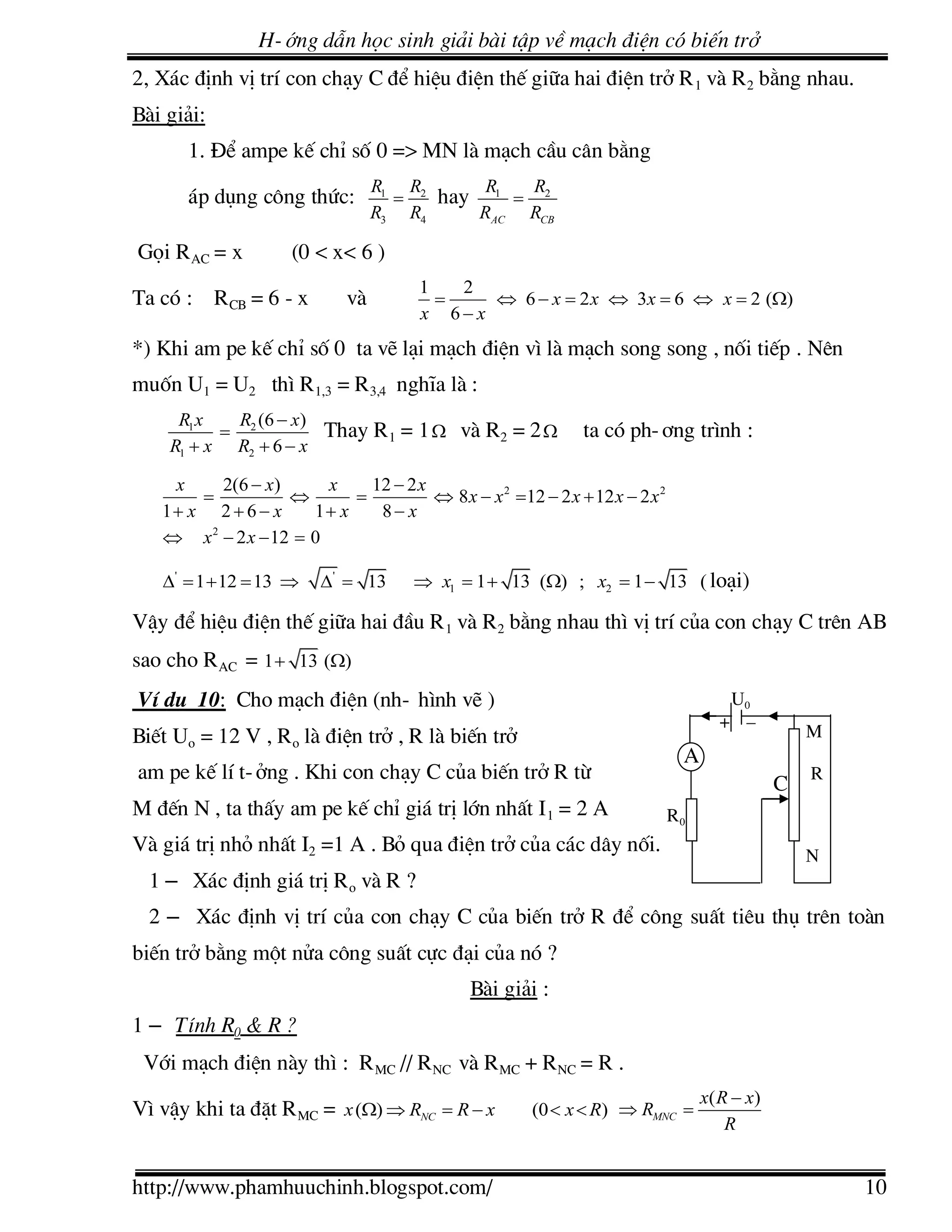 Bai tap co mach dien co bien tro | PDF