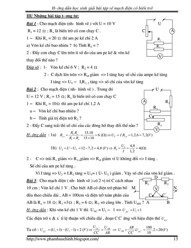 Bai tap co mach dien co bien tro | PDF