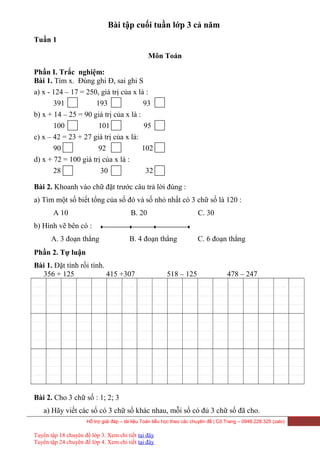 Đúng ghi Đ, sai ghi S - Bài tập trắc nghiệm