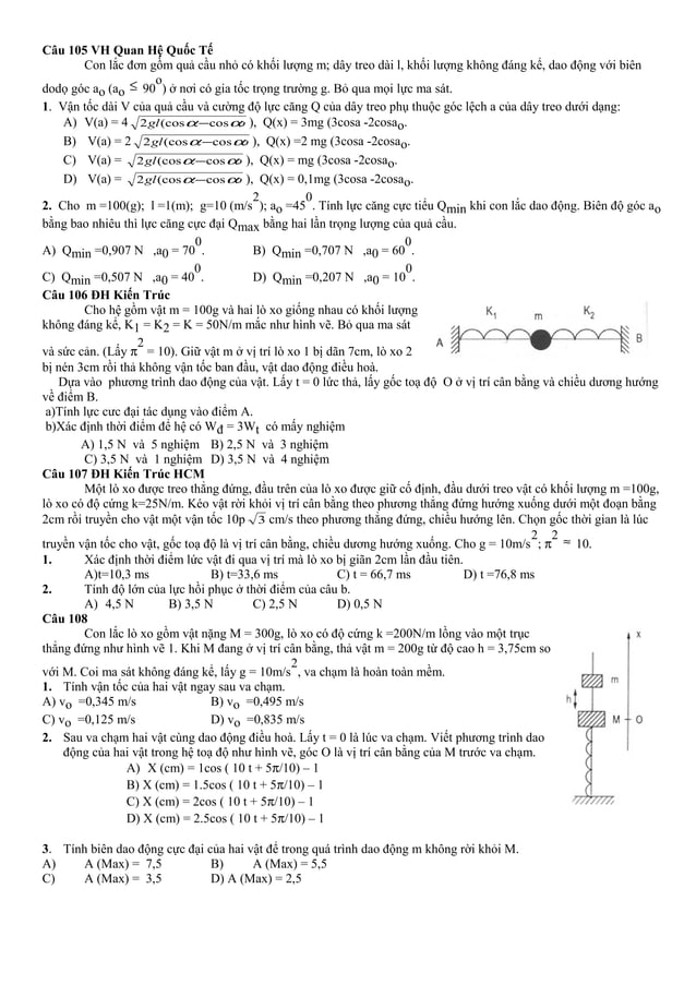 Bai tap dao dong va song co hoc | PDF