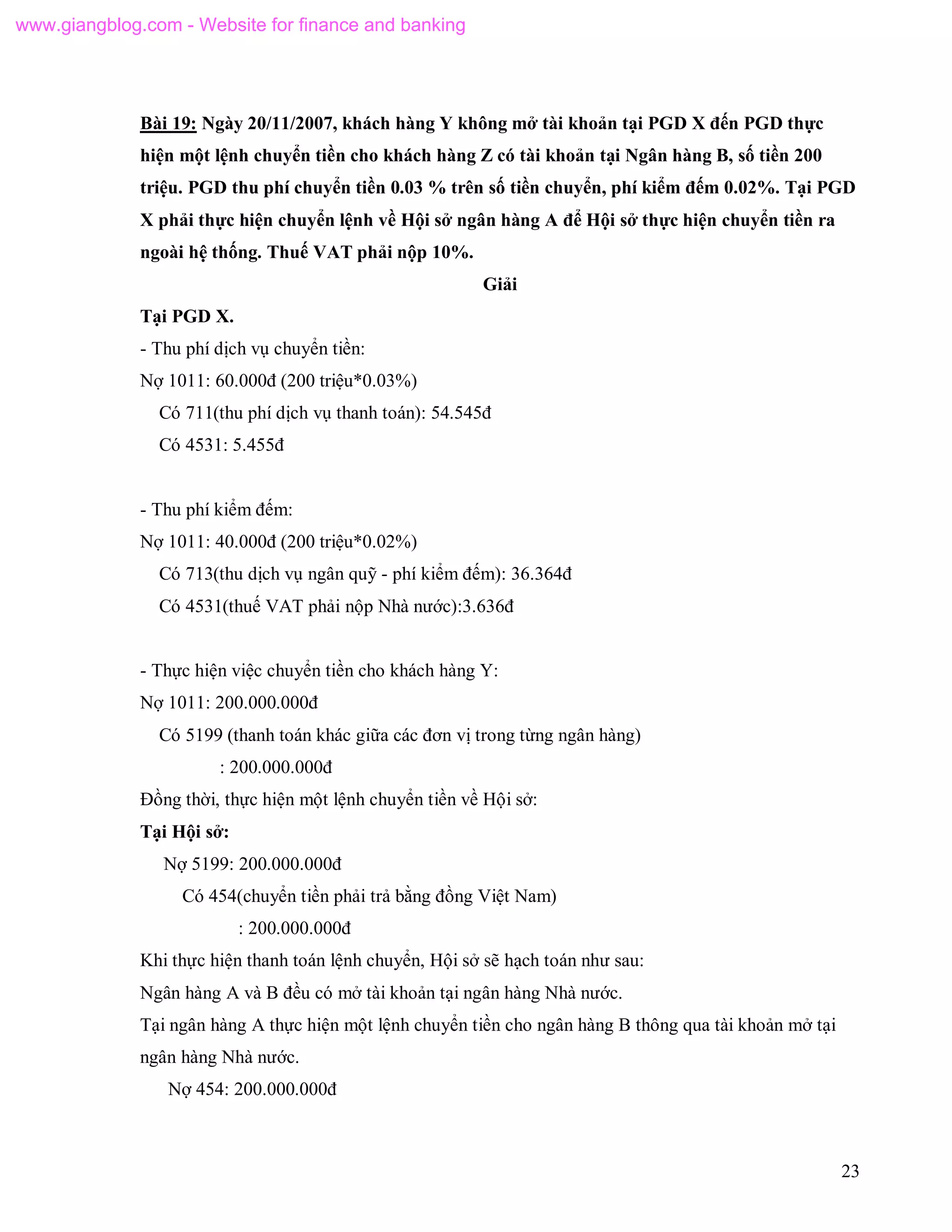 Bai tap dinh_khoan_ke_toan_ngan_hang | PDF