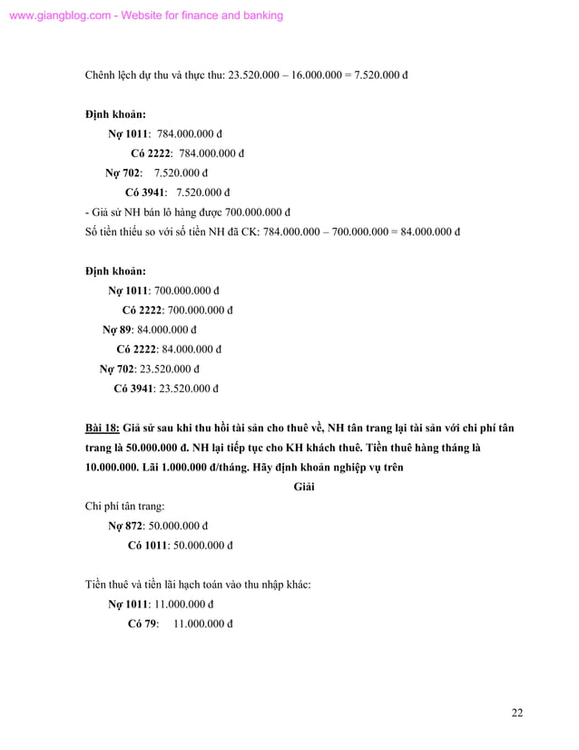 Bai tap dinh_khoan_ke_toan_ngan_hang | PDF