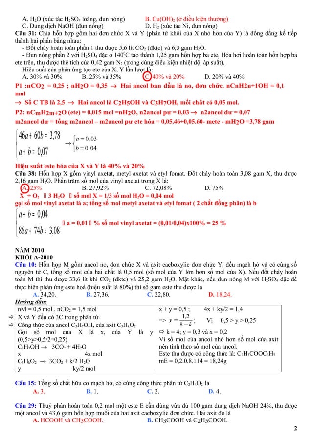 Bai tap este tron cac de thi dai hoc giai chi tiet | PDF