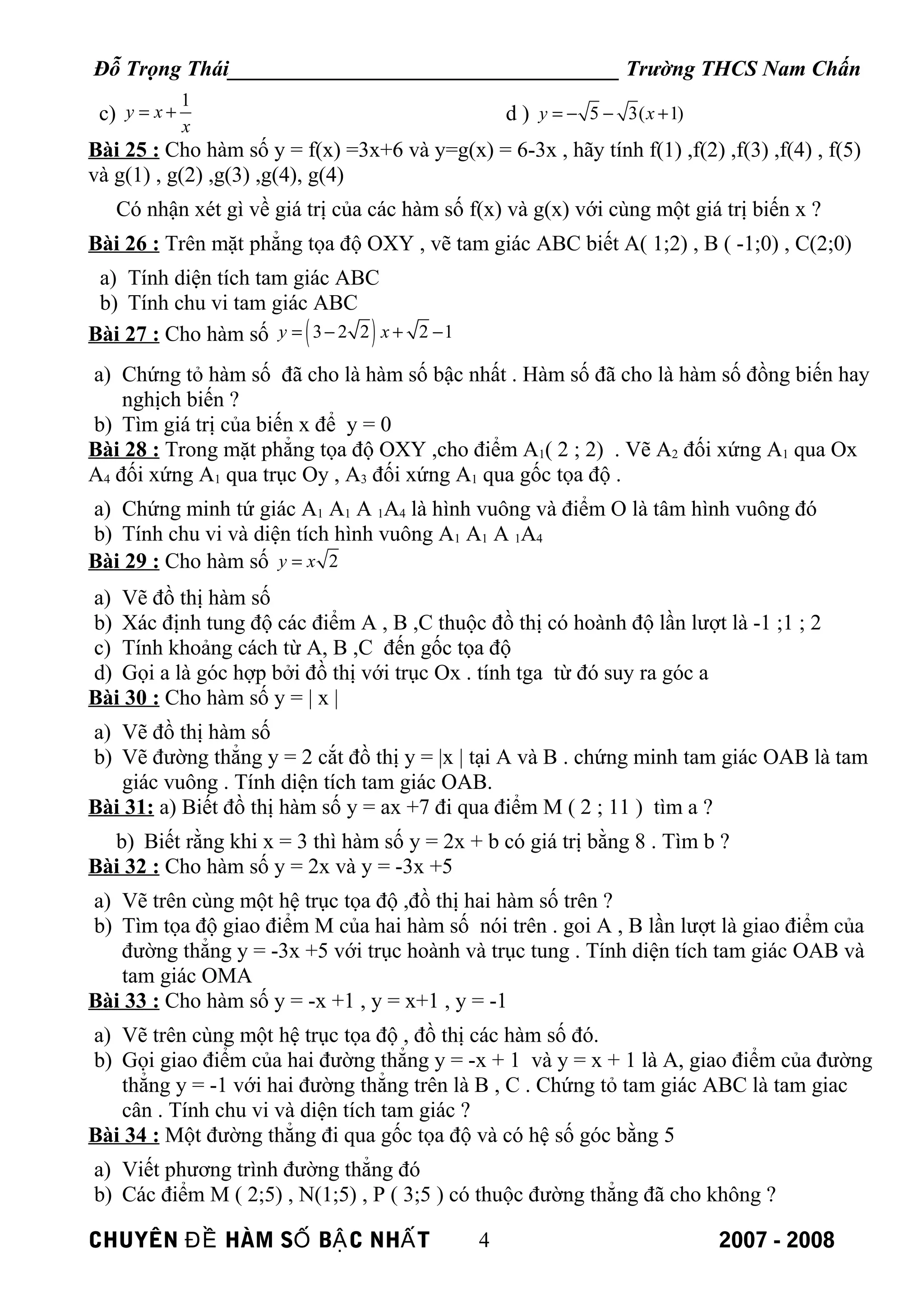 Bai tap ham so 9 | PDF