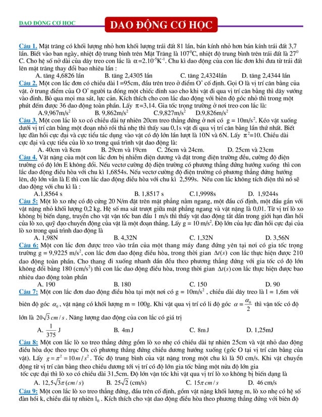 Bai tap hay va kho dao dong co | PDF