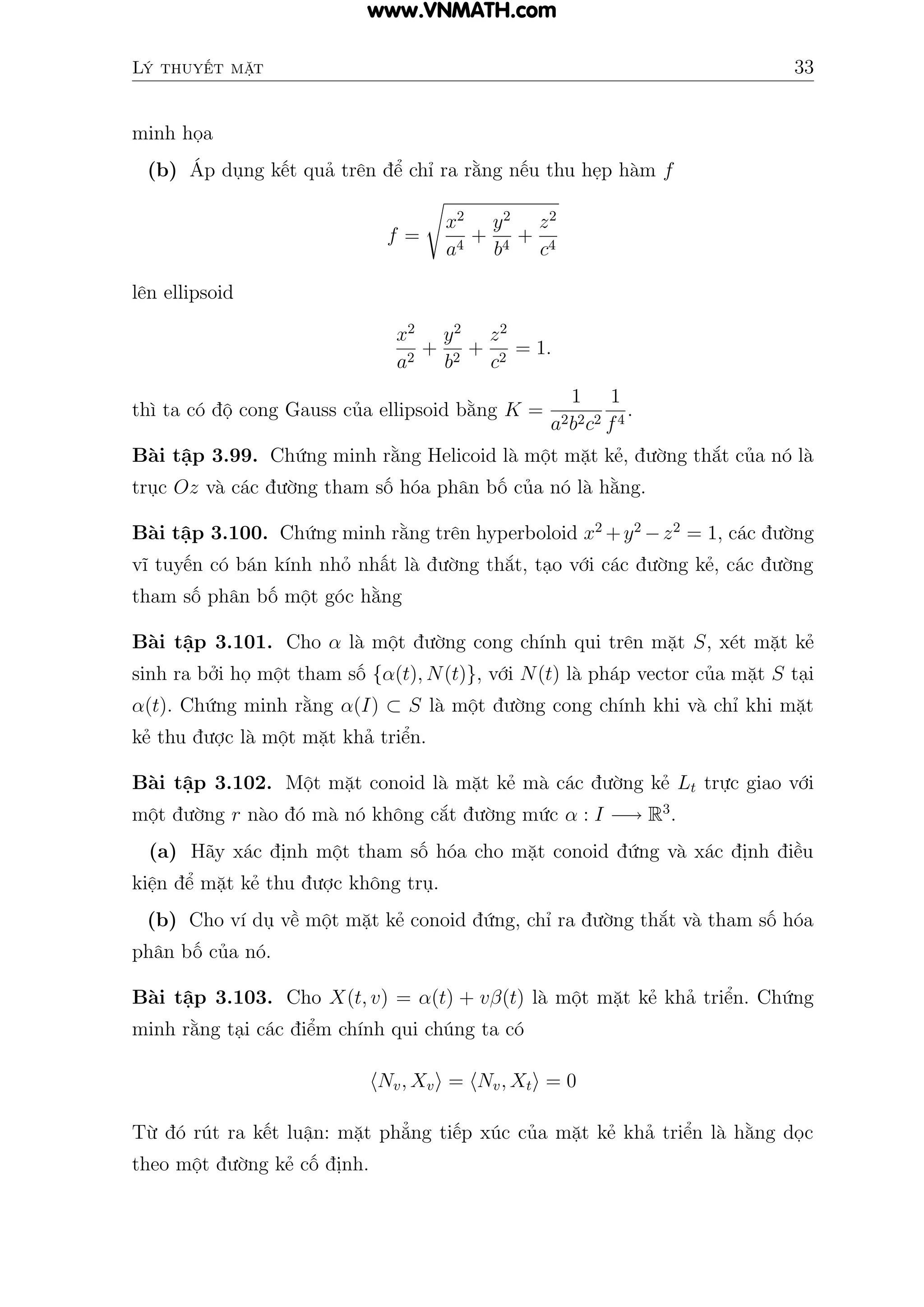 Bai Tap Hinh Hoc Vi Phan (CoLoiGiai) | PDF