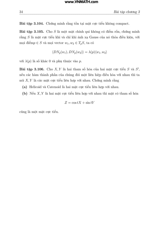 Bai Tap Hinh Hoc Vi Phan (CoLoiGiai) | PDF