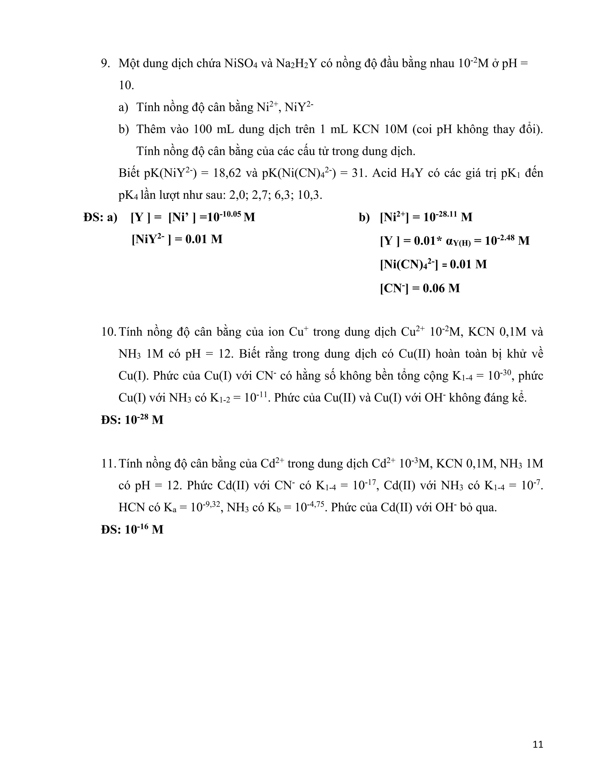 Bai tap hoa phan tich 1 + dap so (hk1 2014) | PDF