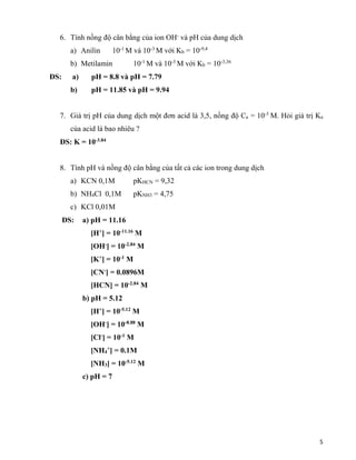 Bai tap hoa phan tich 1 + dap so (hk1 2014) | PDF