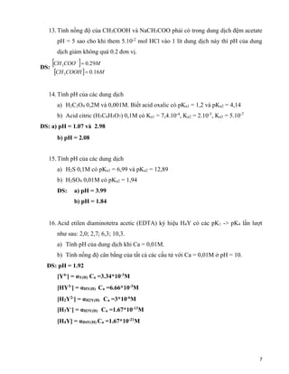 Bai tap hoa phan tich 1 + dap so (hk1 2014) | PDF