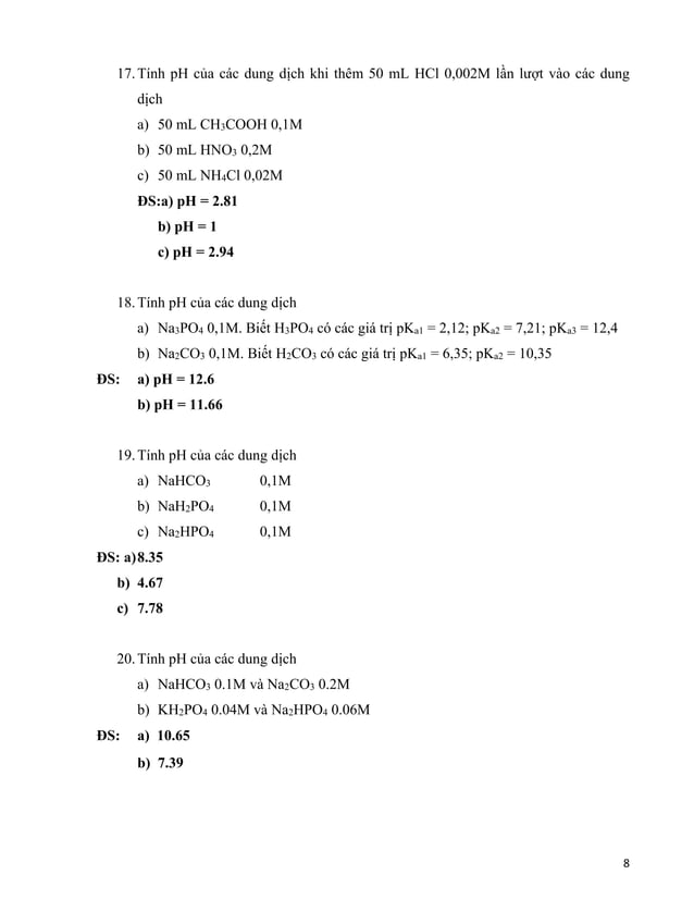 Bai tap hoa phan tich 1 + dap so (hk1 2014) | PDF