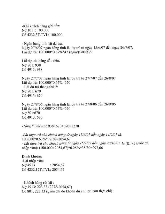 Bai tap ke toan ngan hang | PDF