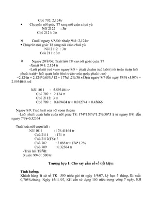 Bai tap ke toan ngan hang | PDF