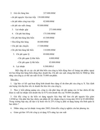 Bài tập kế toán quản trị phần CVP | DOCX