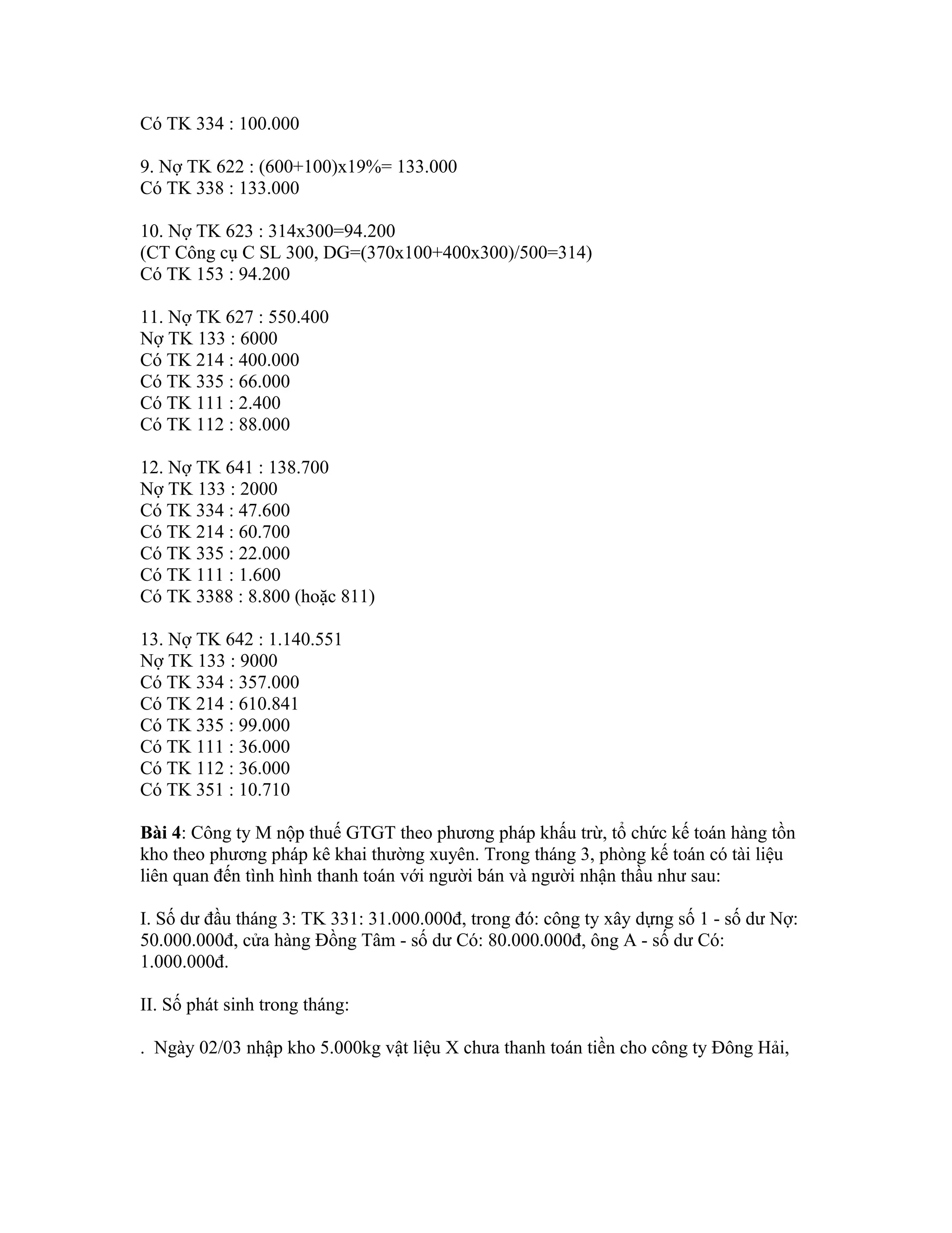 Bai tap kttc co loi giai 1 | PDF