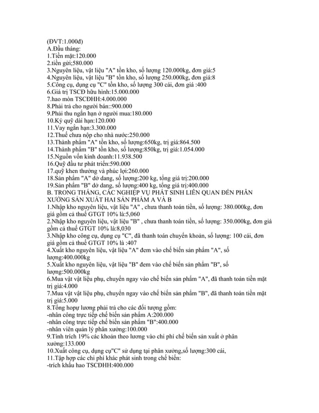 Bai tap kttc co loi giai 1 | PDF