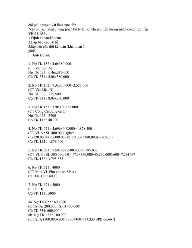 Bai tap kttc co loi giai 1 | PDF