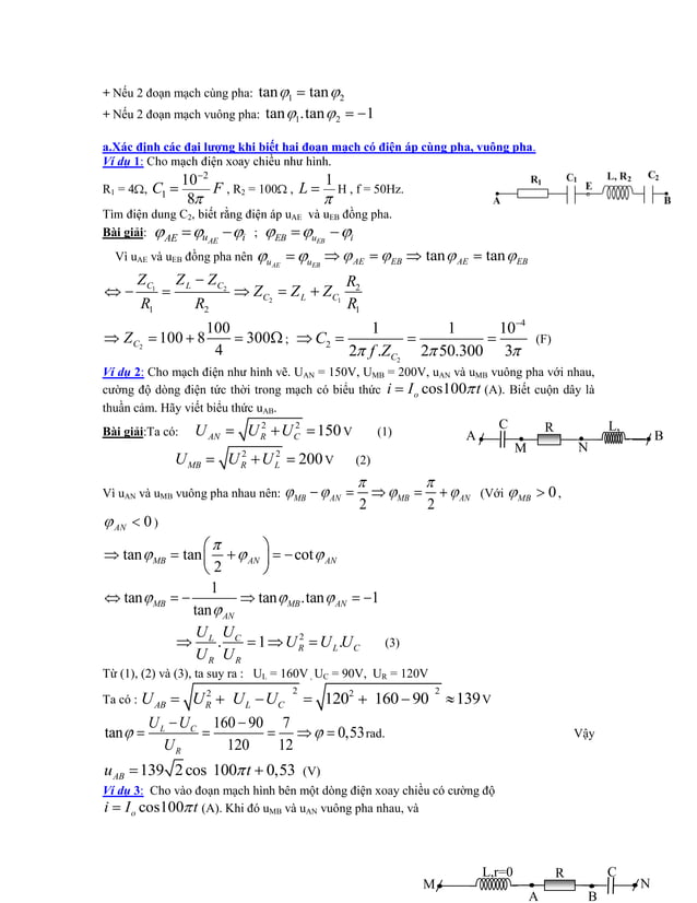 Bai tap mach dien xoay chieu | DOCX