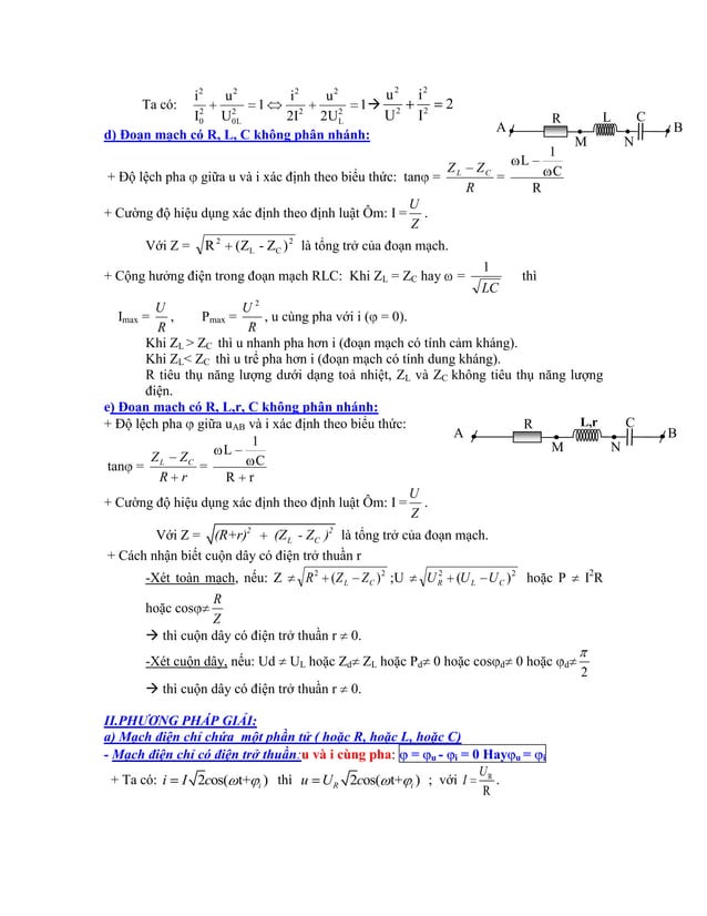 Bai tap mach dien xoay chieu | DOCX