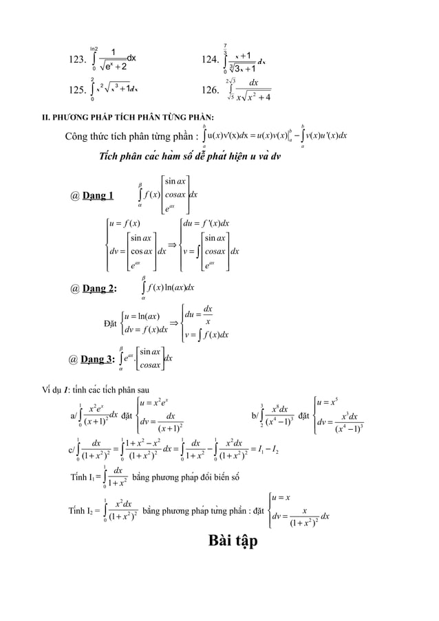 Bai tap nguyen ham tich phan | DOC