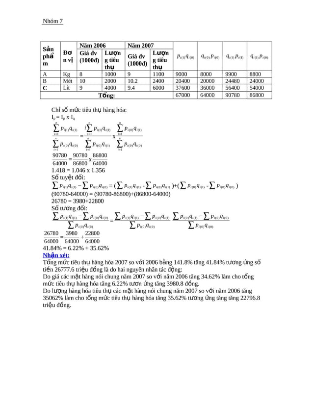 Bai tap nguyen ly thong ke kinh te | PDF