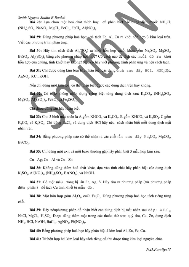 Bai tap nhan biet va tach chat smith.n | RTF