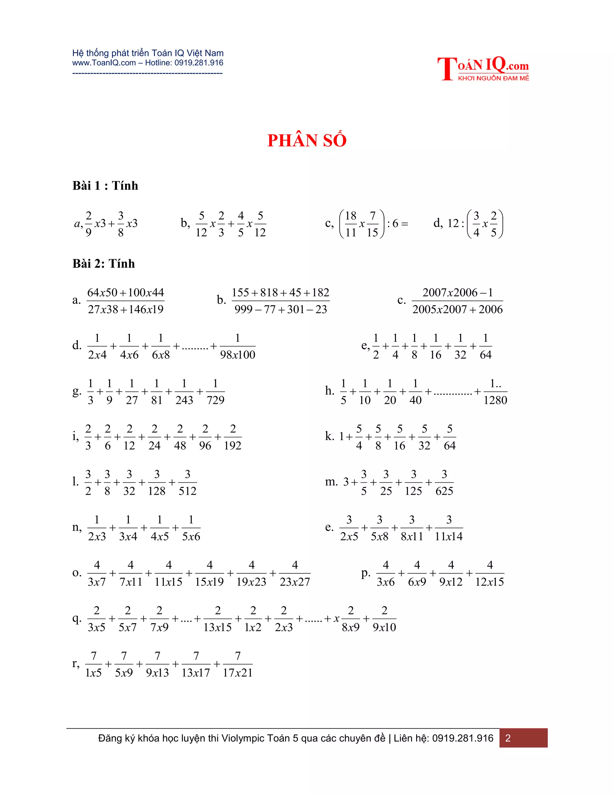 Bai tap on he he thong kien thuc mon toan lop 4 20152016 | PDF
