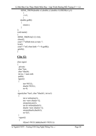 Bai tap oop c++ | PDF