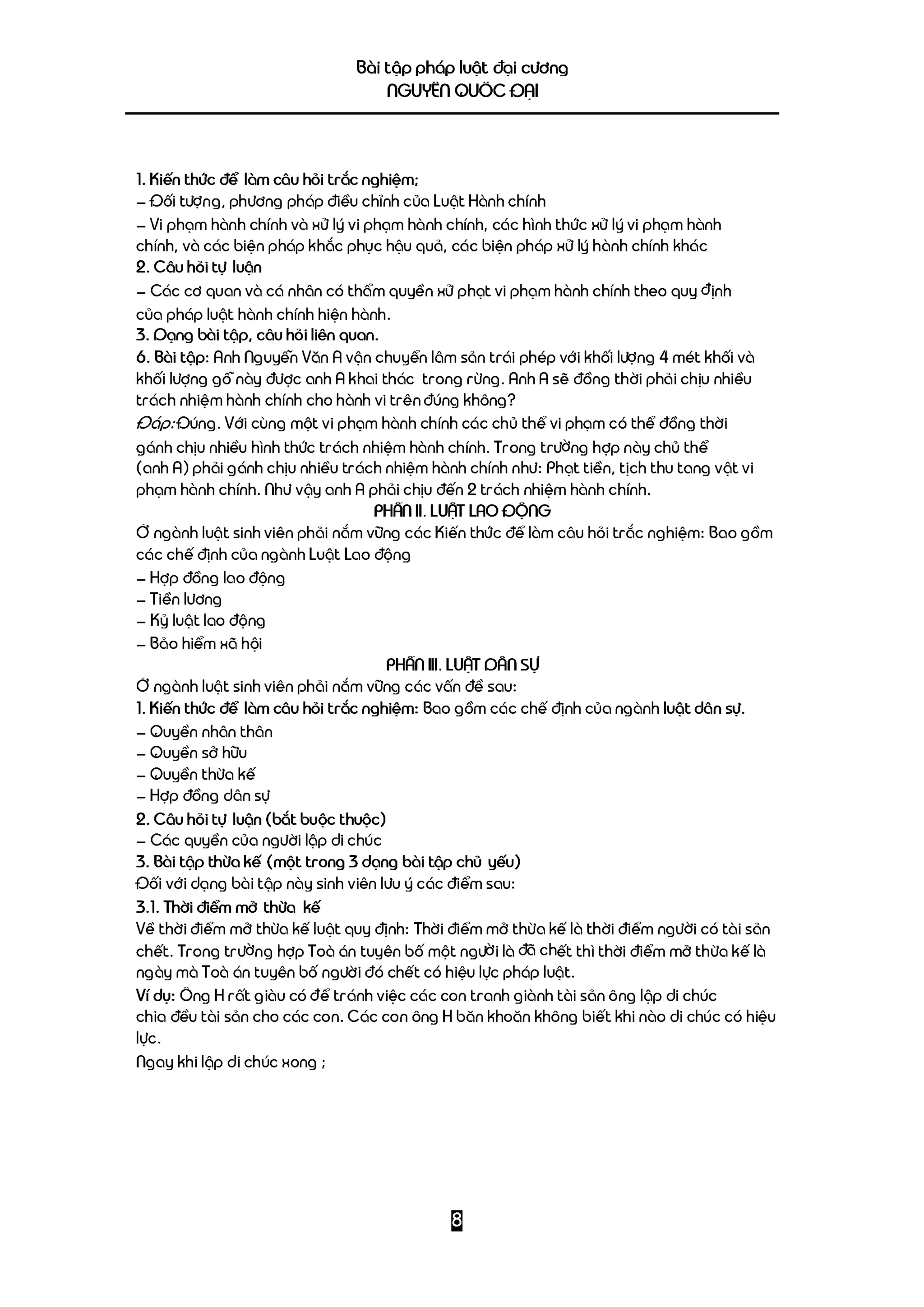 Bai tap phap luat dai cuong | PDF