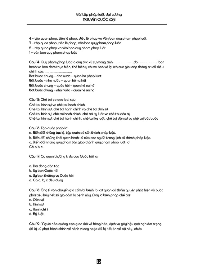 Bai tap phap luat dai cuong | PDF