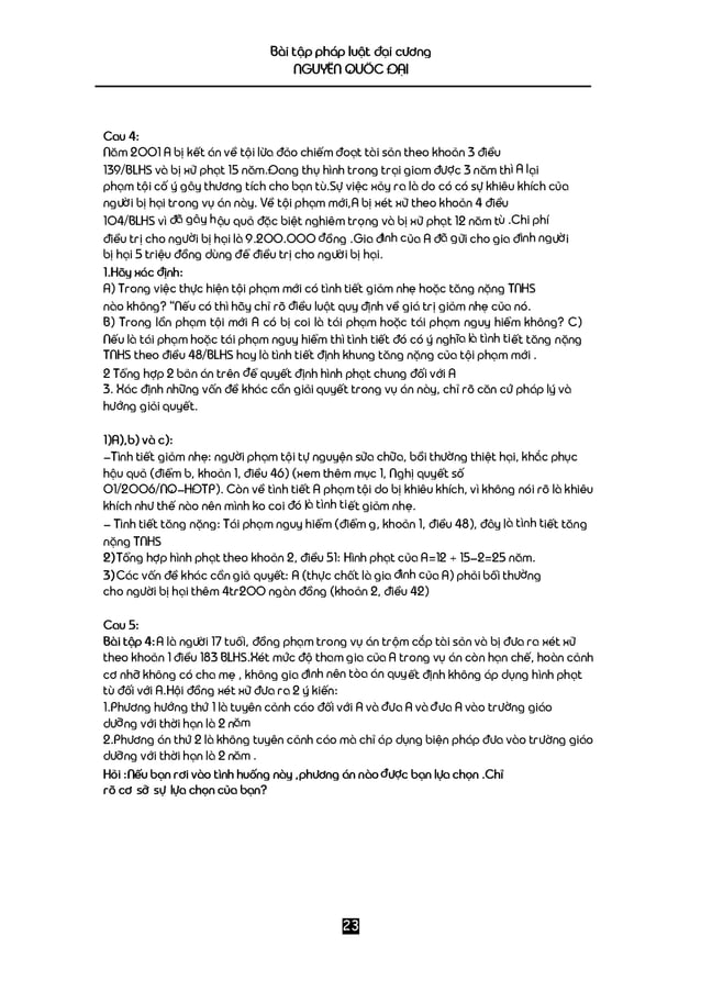 Bai tap phap luat dai cuong | PDF | Free Download