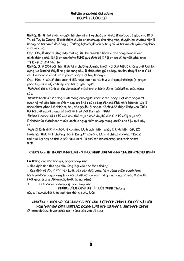 Bai tap phap luat dai cuong | PDF