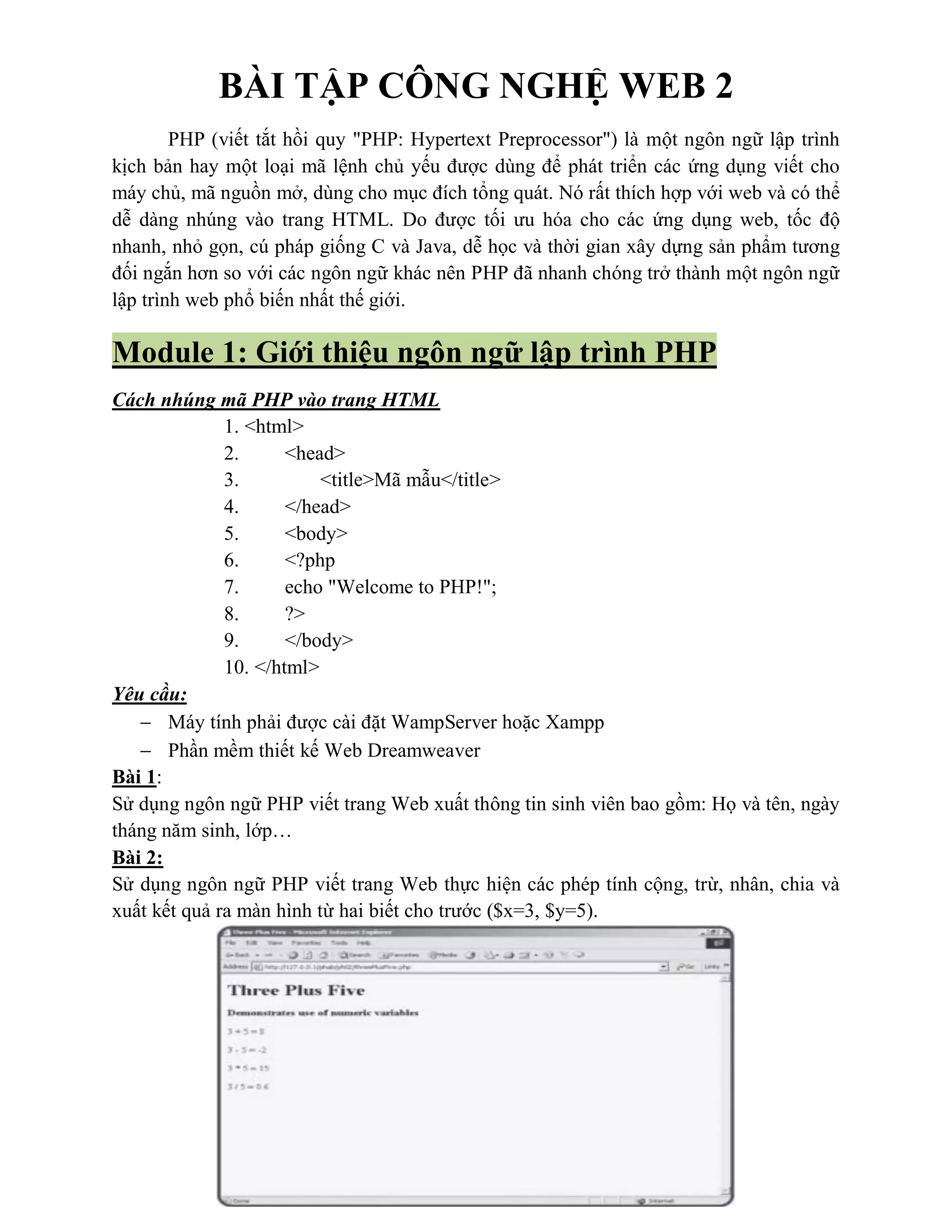 Bai tap php_m123 | PDF