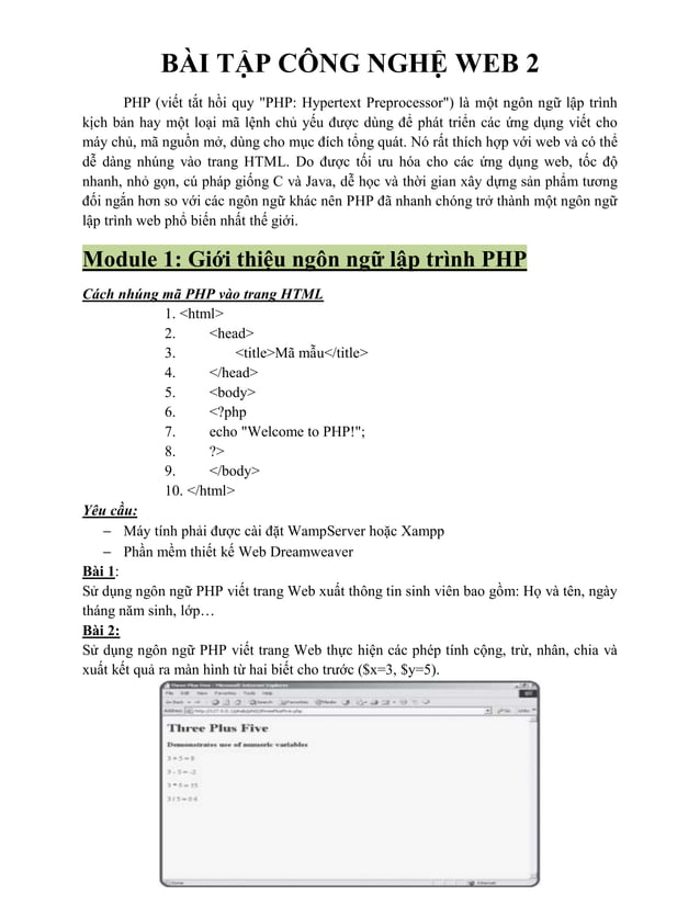 Bai tap php_m123 | PDF
