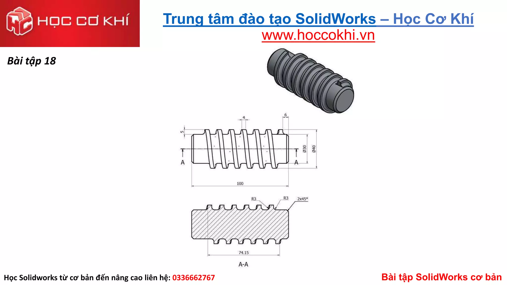 hoccokhi.vn Bài tập Solidworks cơ bản - bai-tap-solidworks-co-ban | PPTX
