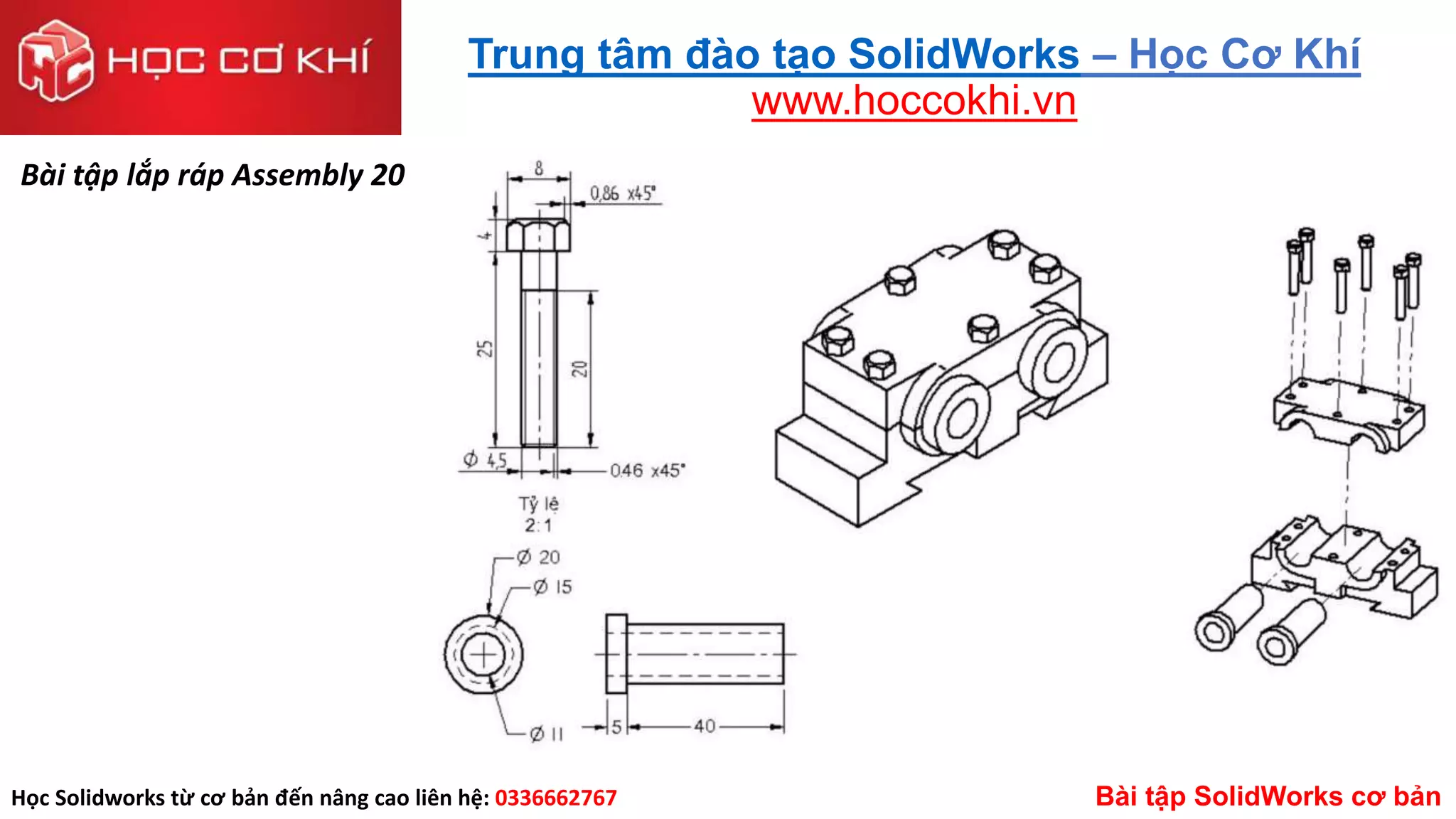 hoccokhi.vn Bài tập Solidworks cơ bản - bai-tap-solidworks-co-ban | PPTX