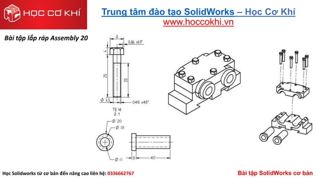 hoccokhi.vn Bài tập Solidworks cơ bản - bai-tap-solidworks-co-ban | PPTX