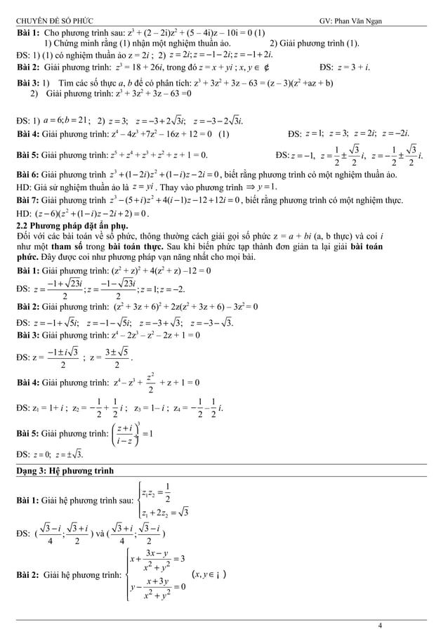 Bai tap so phuc | PDF