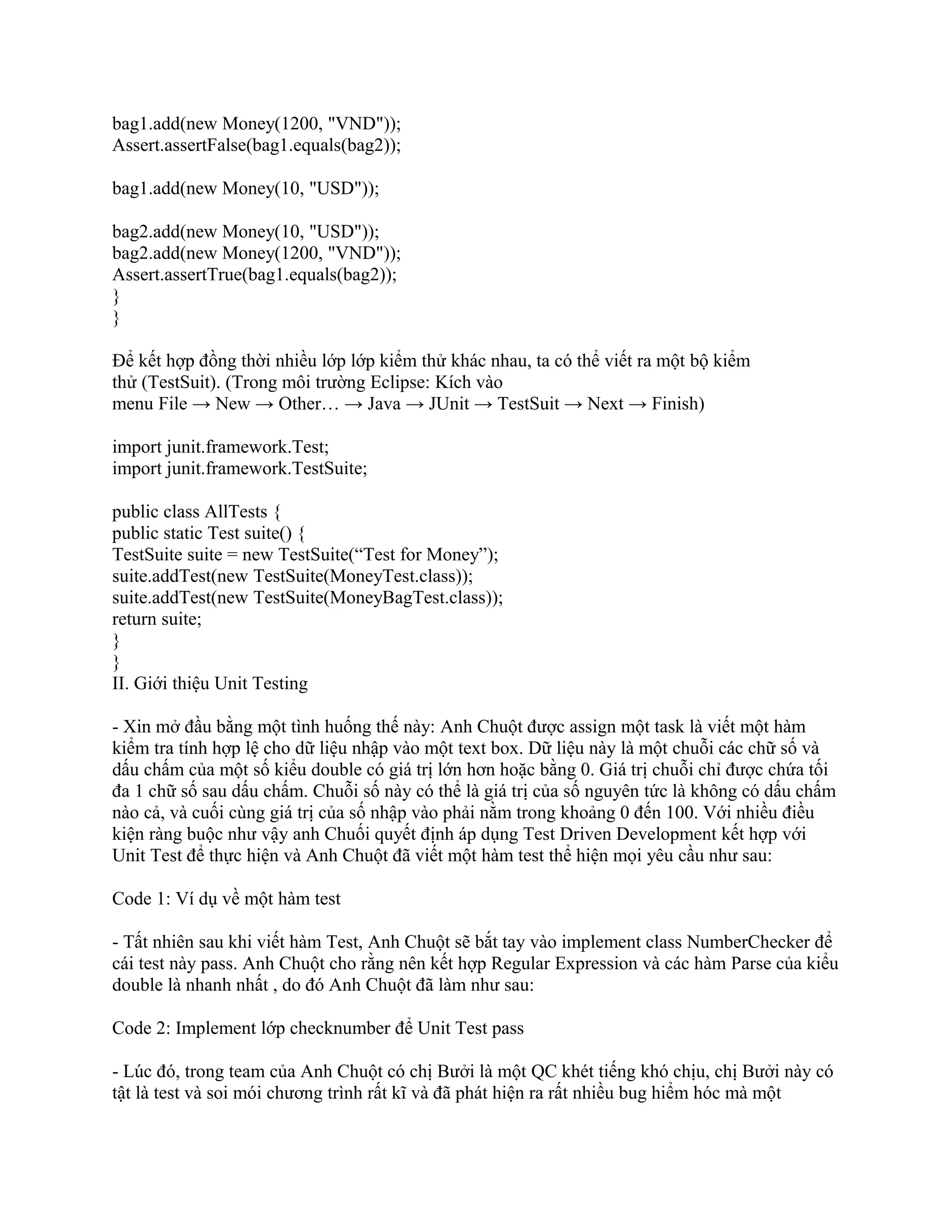 Bai tap testing junit….. | PDF