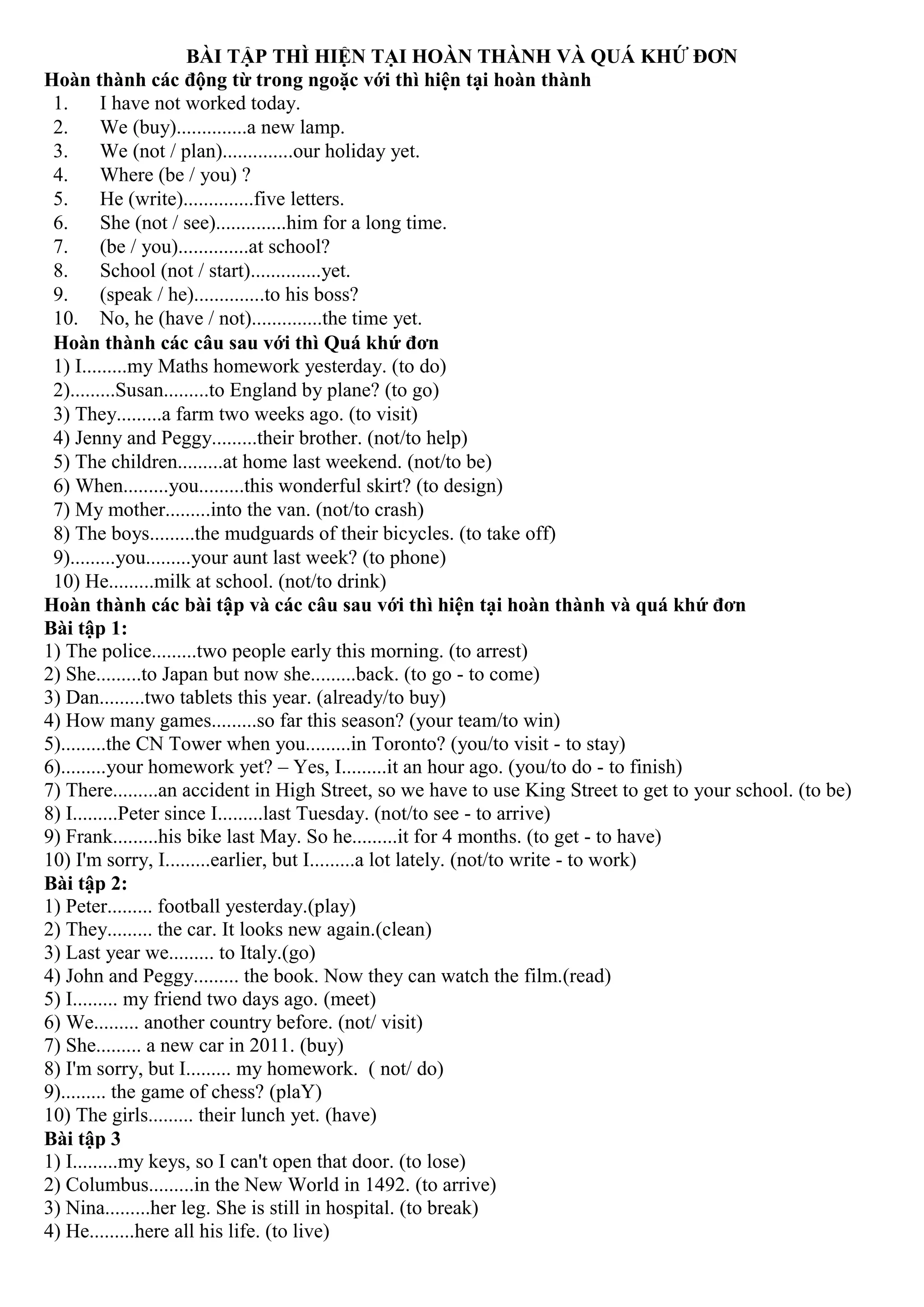 bai tap thi hien tai hoan thanh va qua khu don.doc