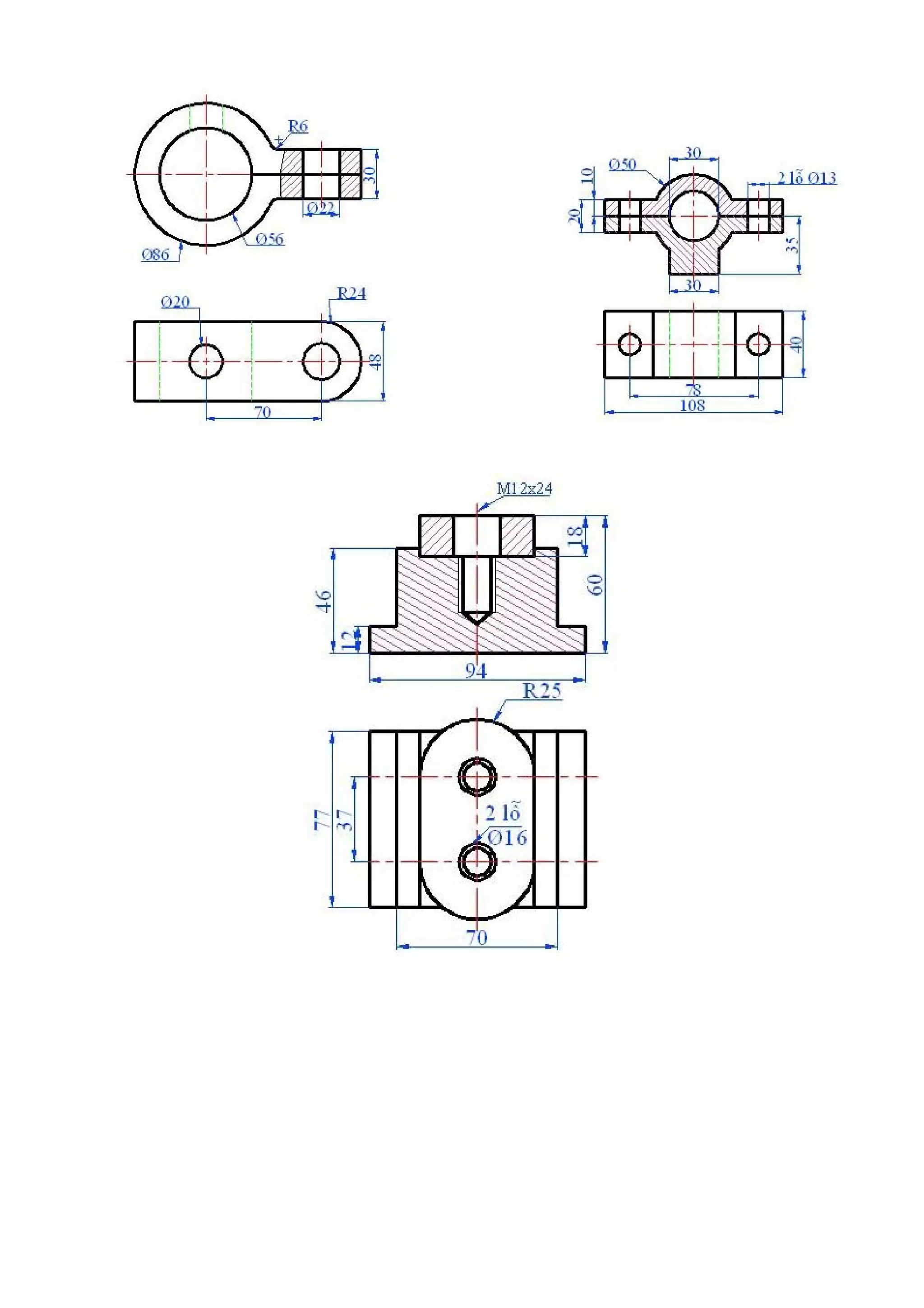 Bài tập Auto CAD 2D | DOC