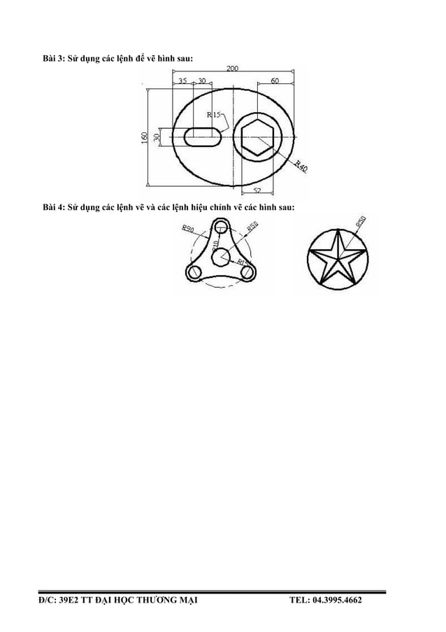 Bài tập Auto CAD 2D | DOC