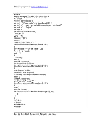 Bai Tap Thuc Hanh Javascript | PDF