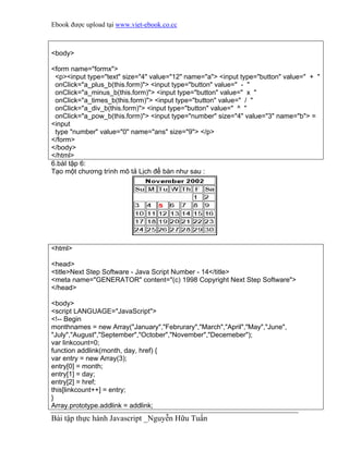 Bai Tap Thuc Hanh Javascript | PDF