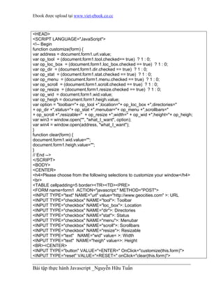Bai Tap Thuc Hanh Javascript | PDF