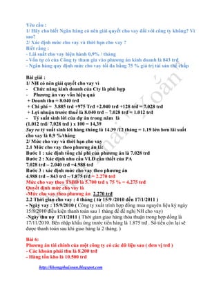 Bai tap tin dung nh + loi giai | PDF