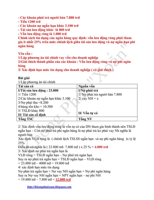 Bai tap tin dung nh + loi giai | PDF