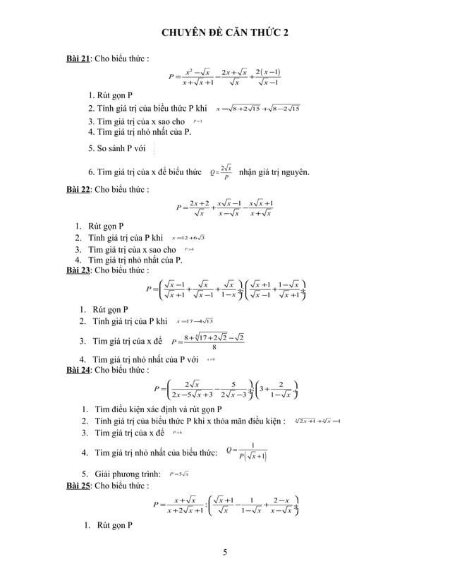 Bai tap tong_hop_ve_can_thuc_8088 | PDF