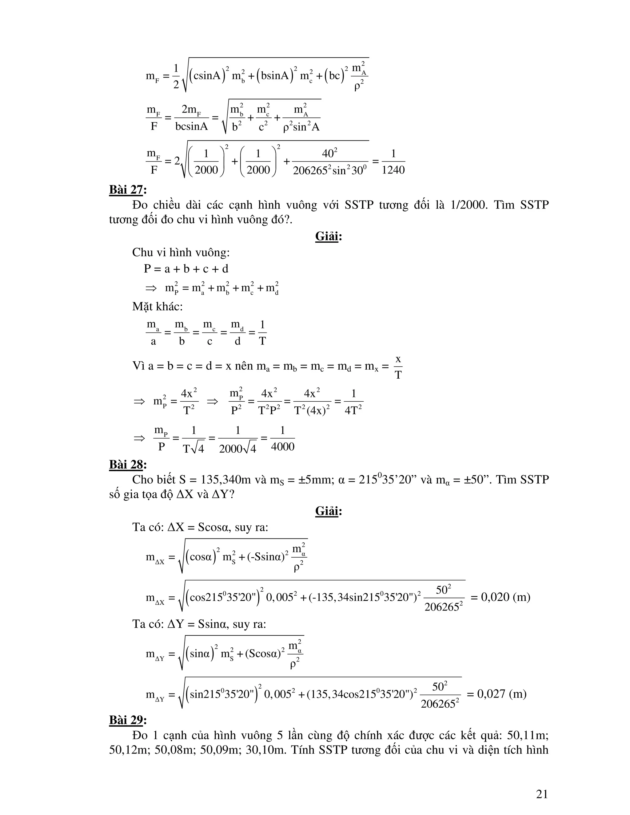 Bài Tập Trắc Địa | PDF